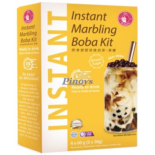 Instant Brown Sugar Bubble Tea Kit, Boba 240 g (4x60g) - O's Bubble ...