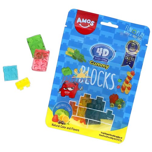 Mixed Fruits Gummy Blocks Candy 72 g - Amos :: Pinoys.eu