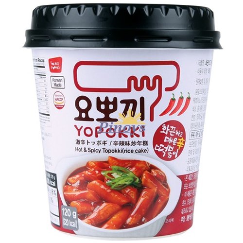 Rice cake hot & spicy snack, Topokki, cup 140 g - Yopokki :: Pinoys.eu