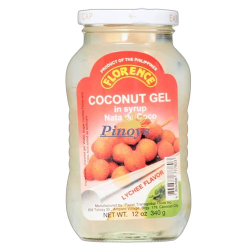 Coconut Gel with Lychee Flavour, Nata de Coco 340 g - Florence :: Pinoys.eu