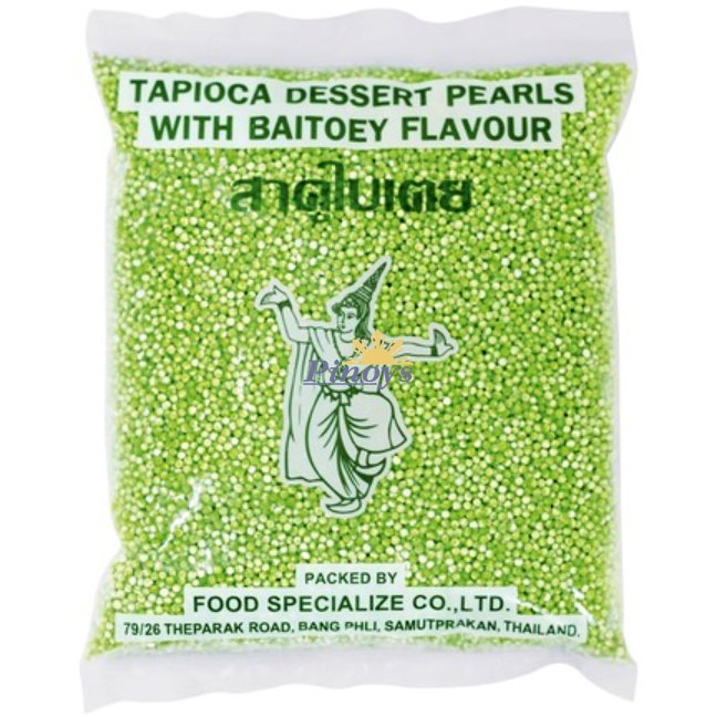 Tapioca pearls white with pandan flavour (Bai Toey), small 454 g - Thai ...